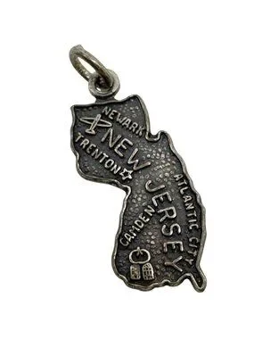 Jewelry | Sterling Silver New Jersey Vtg State Map Charm Pendant Travel ...